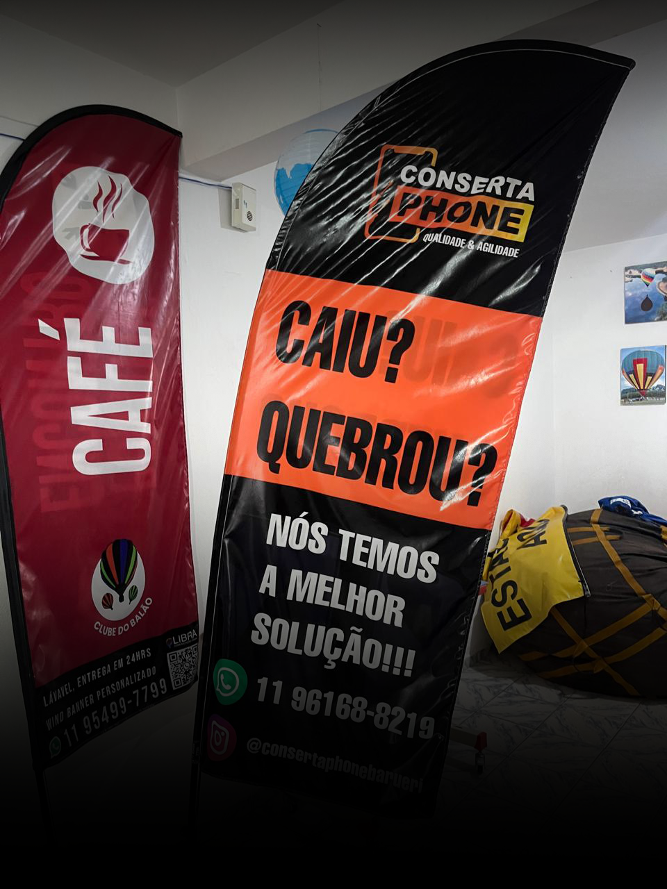 Wind Banner, Roll Up, Adesivos e Lonas em Barueri | Libracom - Entrega 24h